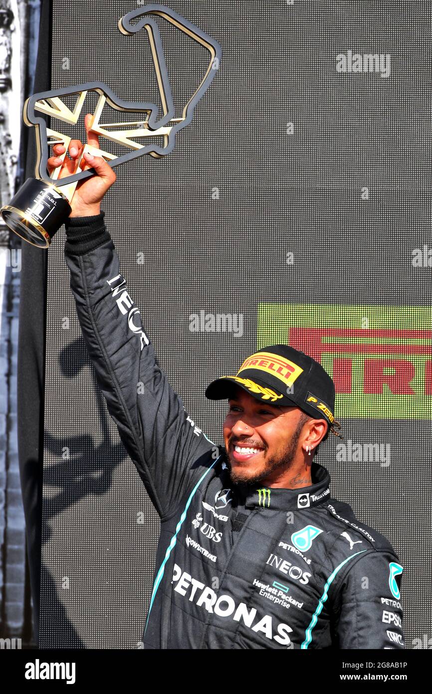 Silverstone, UK. 18th July, 2021. Race winner Lewis Hamilton (GBR ...