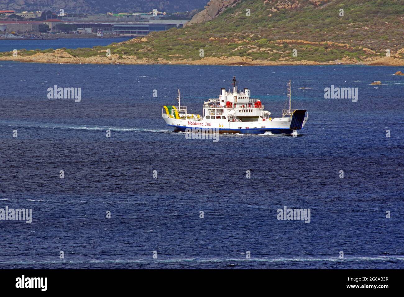 Palau, Sardinia, Italy.Ferry boat from La Maddalena Island Stock Photo ...