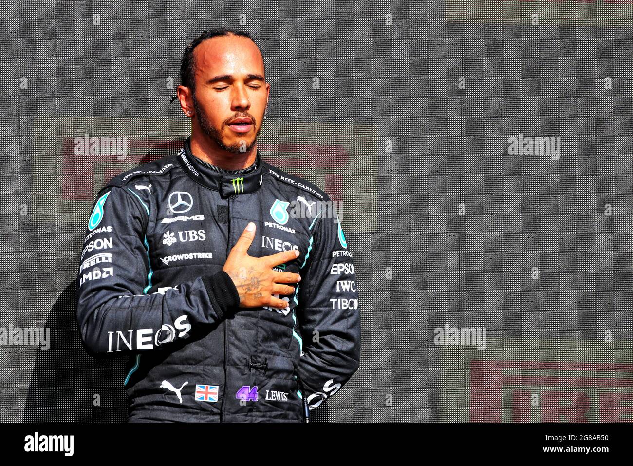 Silverstone, UK. 18th July, 2021. Race winner Lewis Hamilton (GBR ...