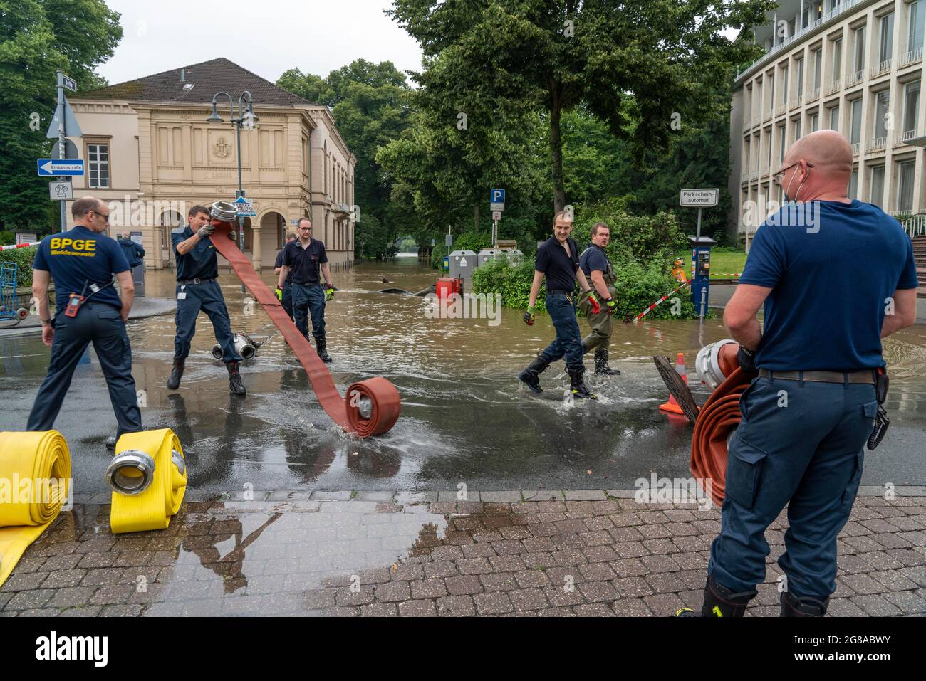 Flooding on the Ruhr, after long heavy rains the river came out of its ...