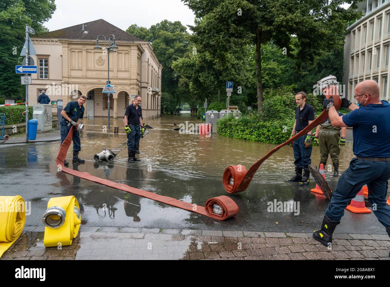 Flooding on the Ruhr, after long heavy rains the river came out of its ...