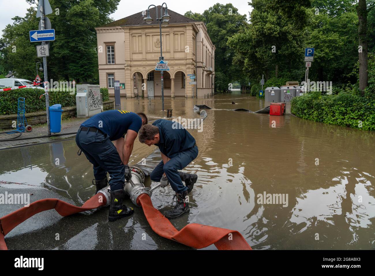 Flooding on the Ruhr, after long heavy rains the river came out of its ...
