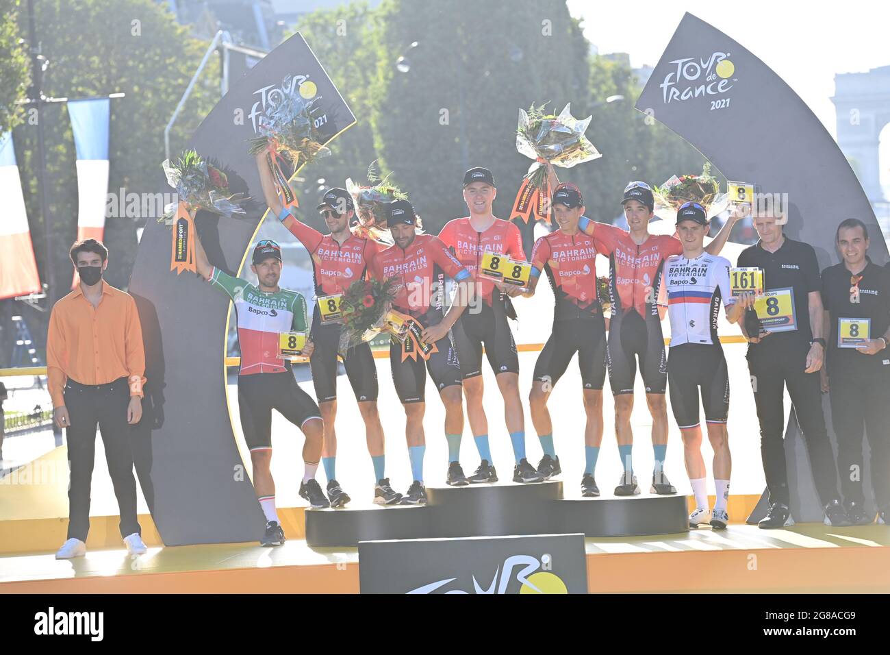 Team Bahrain Victorious win the team prize for the final day of racing ...