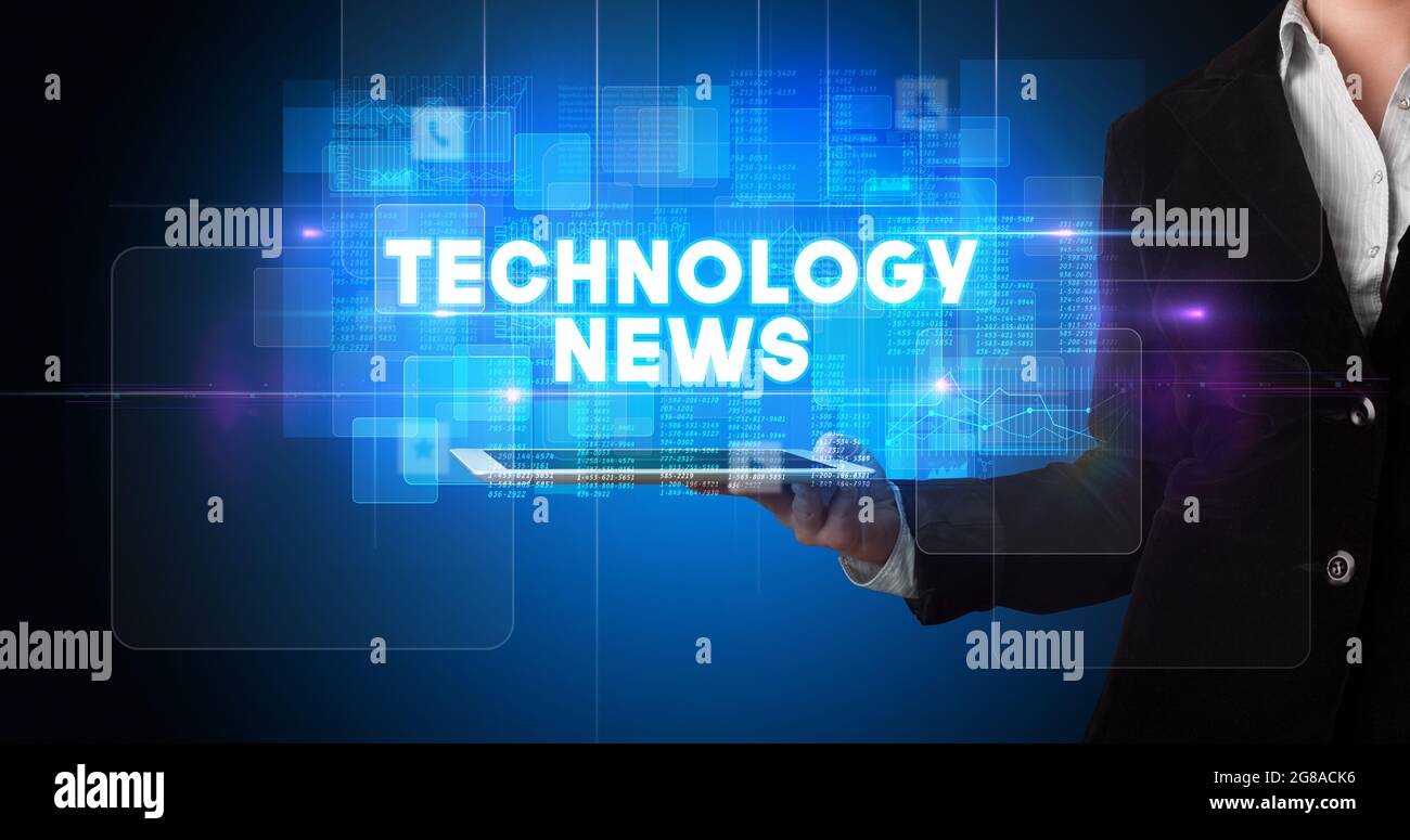 Person holding tablet, technology concept Stock Photo - Alamy