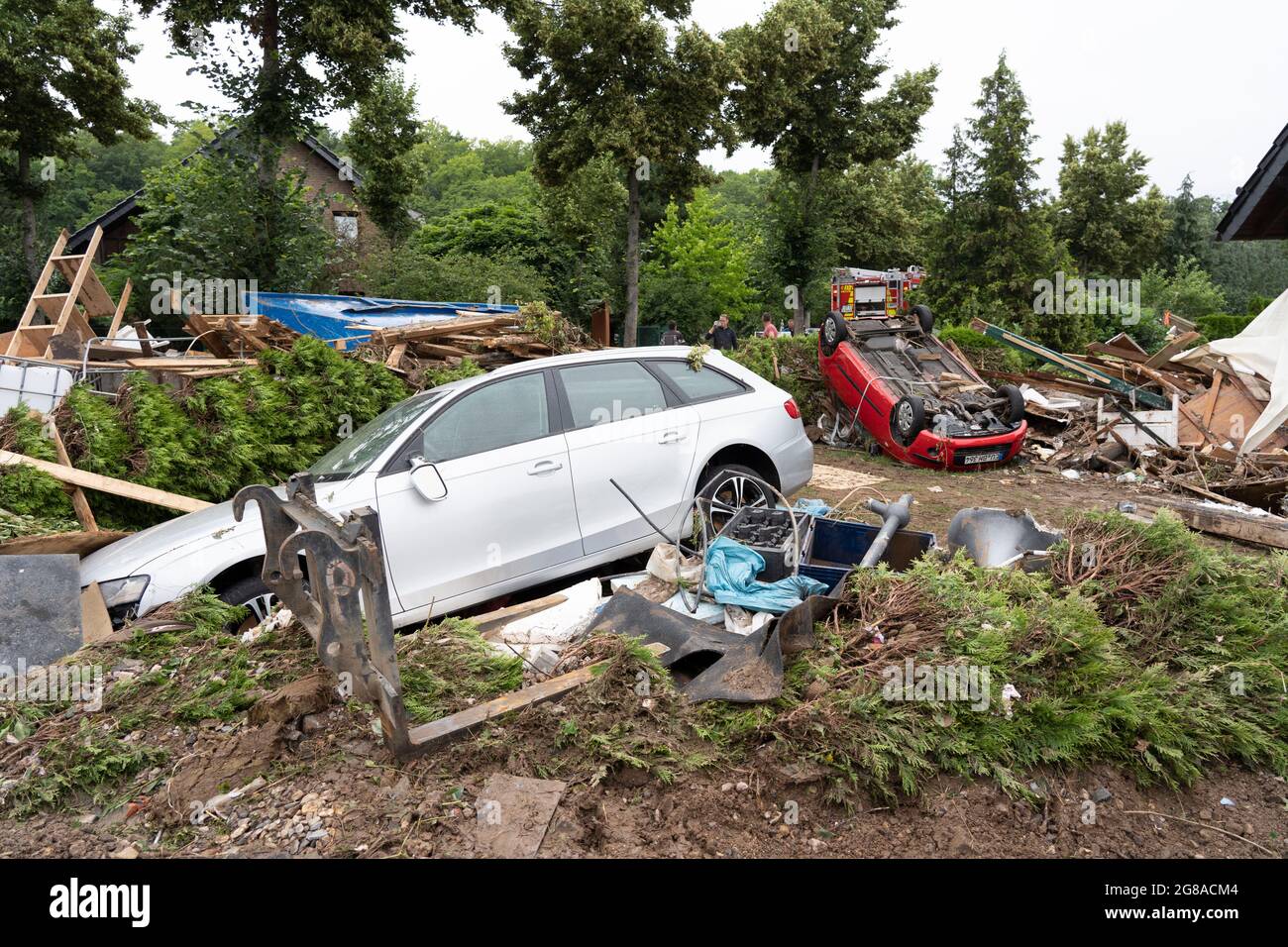 Floods in NRW, the village of Iversheim on the Erft, was almost ...