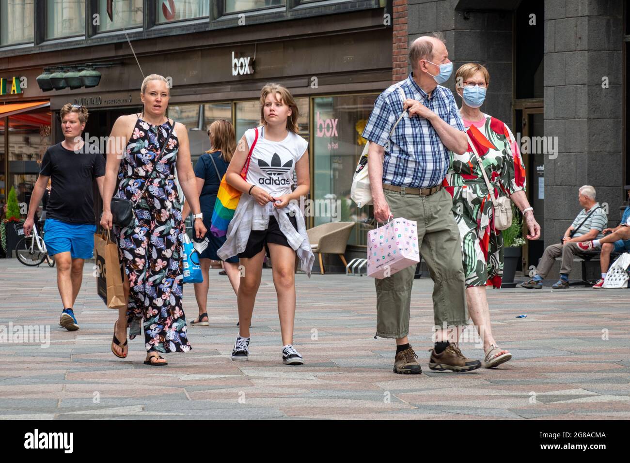 People passing through Keskuskatu in Helsinki, Finland Stock Photo - Alamy
