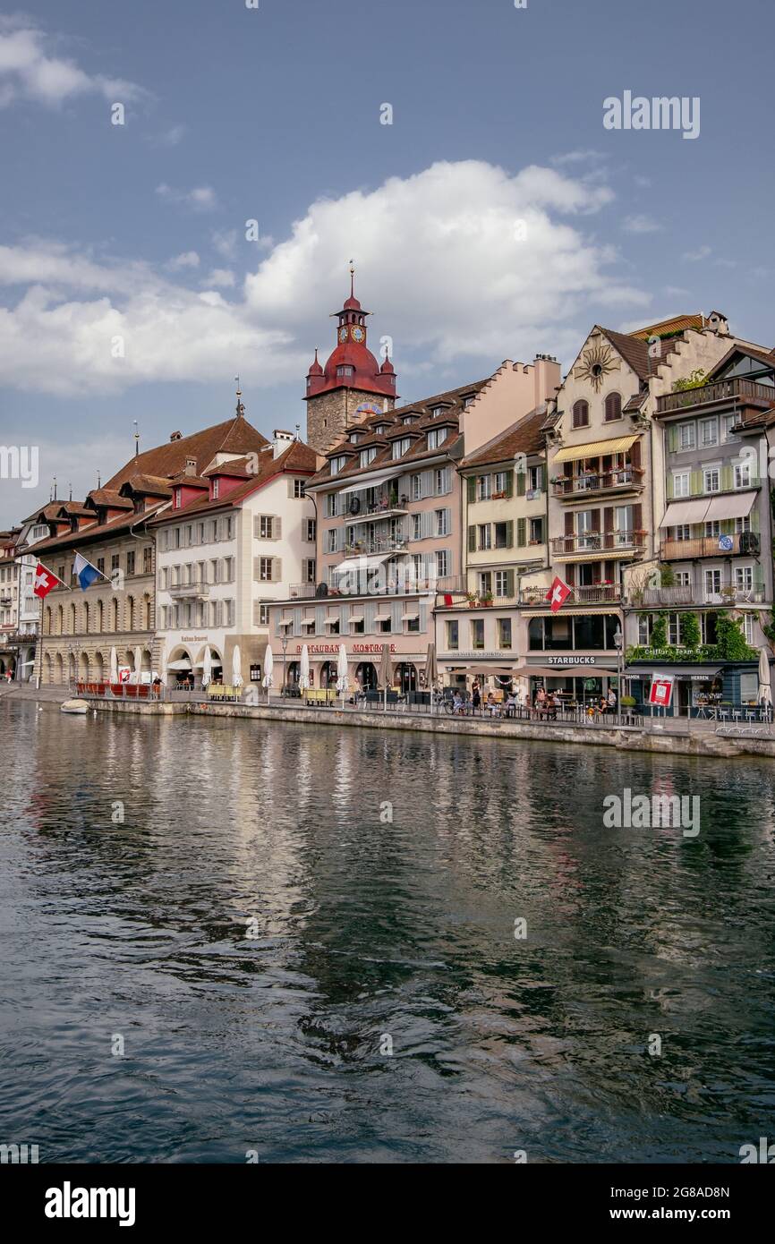 Beautiful historic city center view of Lucerne - Medieval Buildings in ...