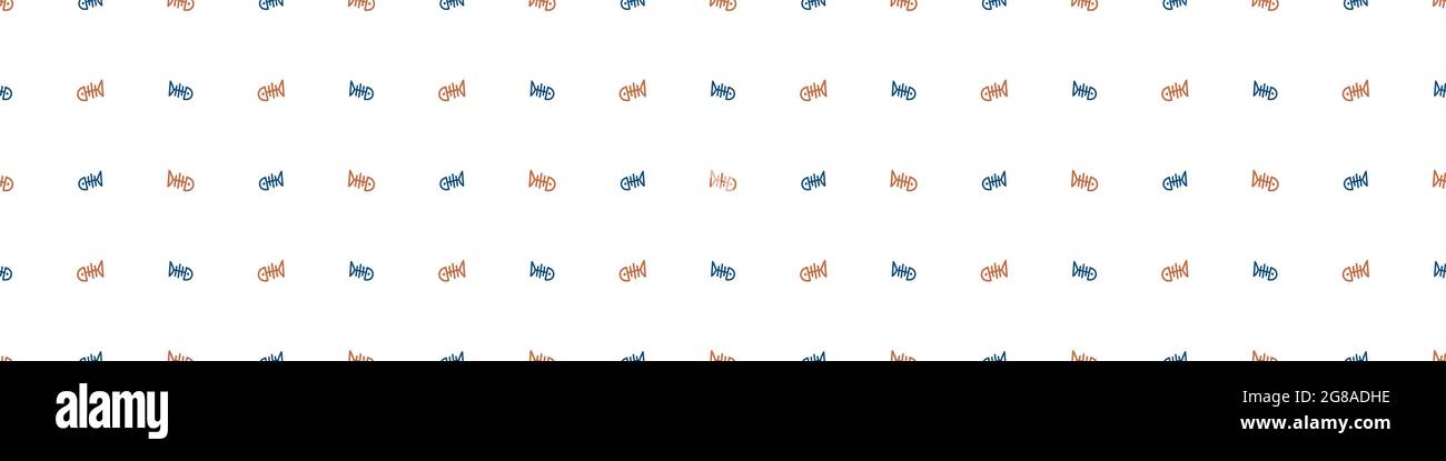 Seamless cartoon fish bone doodle border. Whimsical minimal 2 tone ...