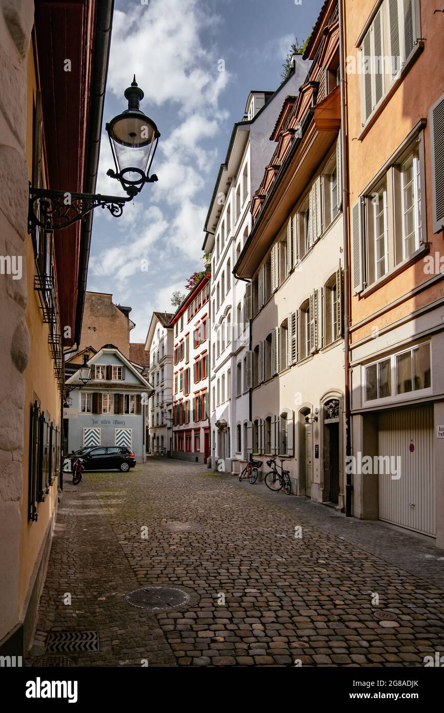 Small Street in the Beautiful historic city center view of Lucerne ...