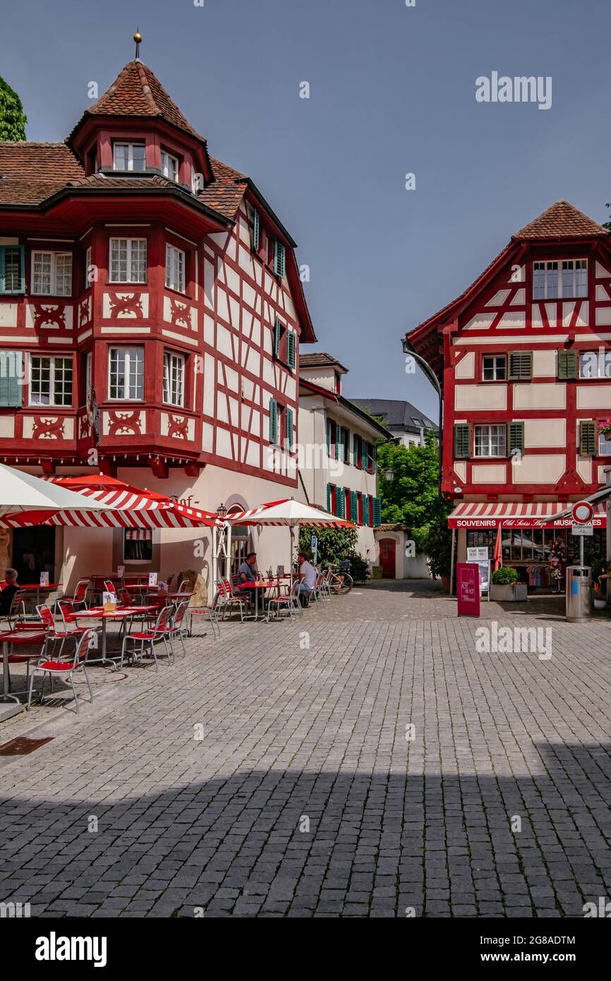 Small Street in the Beautiful historic city center view of Lucerne ...