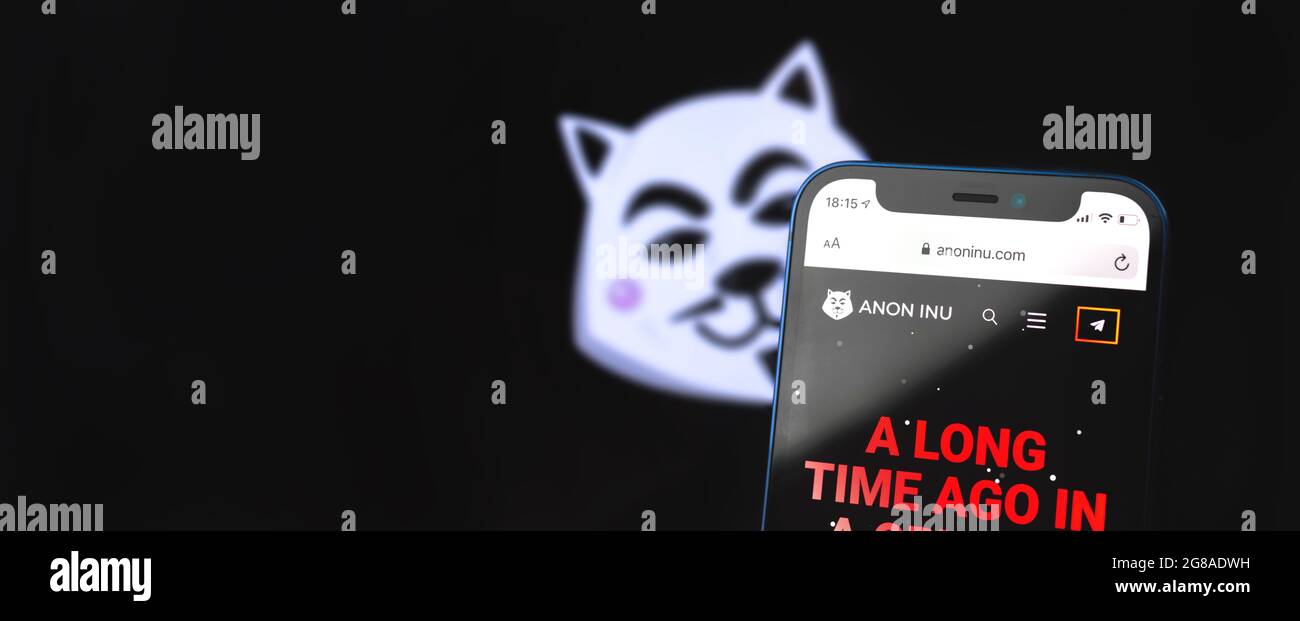 Anon Inu crypto currency, anonymous crypto money, banner photo with ...