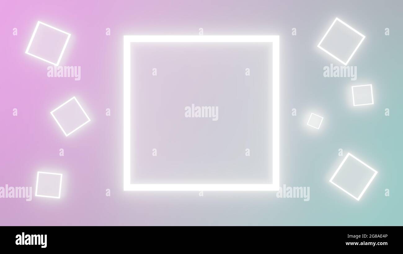 Square frame illuminating light. 3D illustration Stock Photo - Alamy