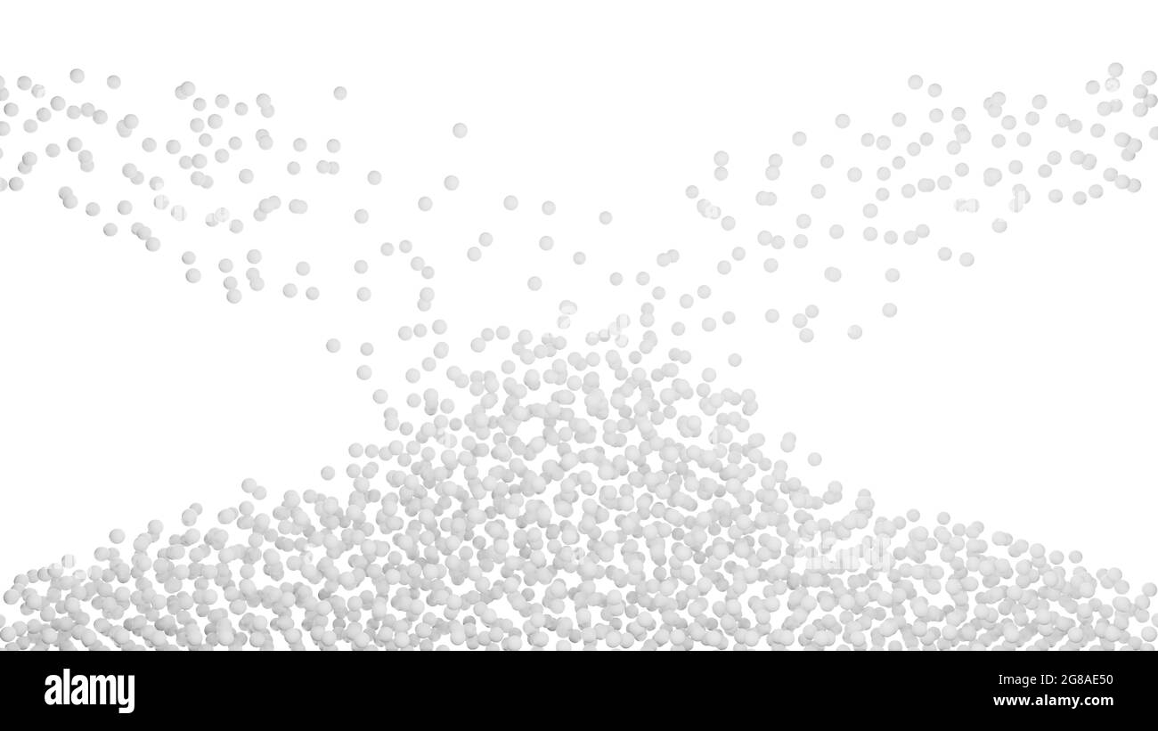 3D illustration of a pile of white particles Stock Photo - Alamy