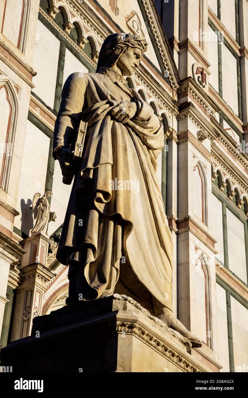Renaissance statue of Dante Alighieri, Piazza Santa Croce, UNESCO World ...