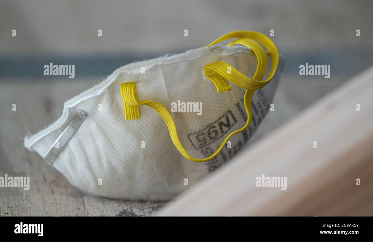 N-95 Mask on the Ground -- Captured During the Covid-19 Pandemic Stock ...