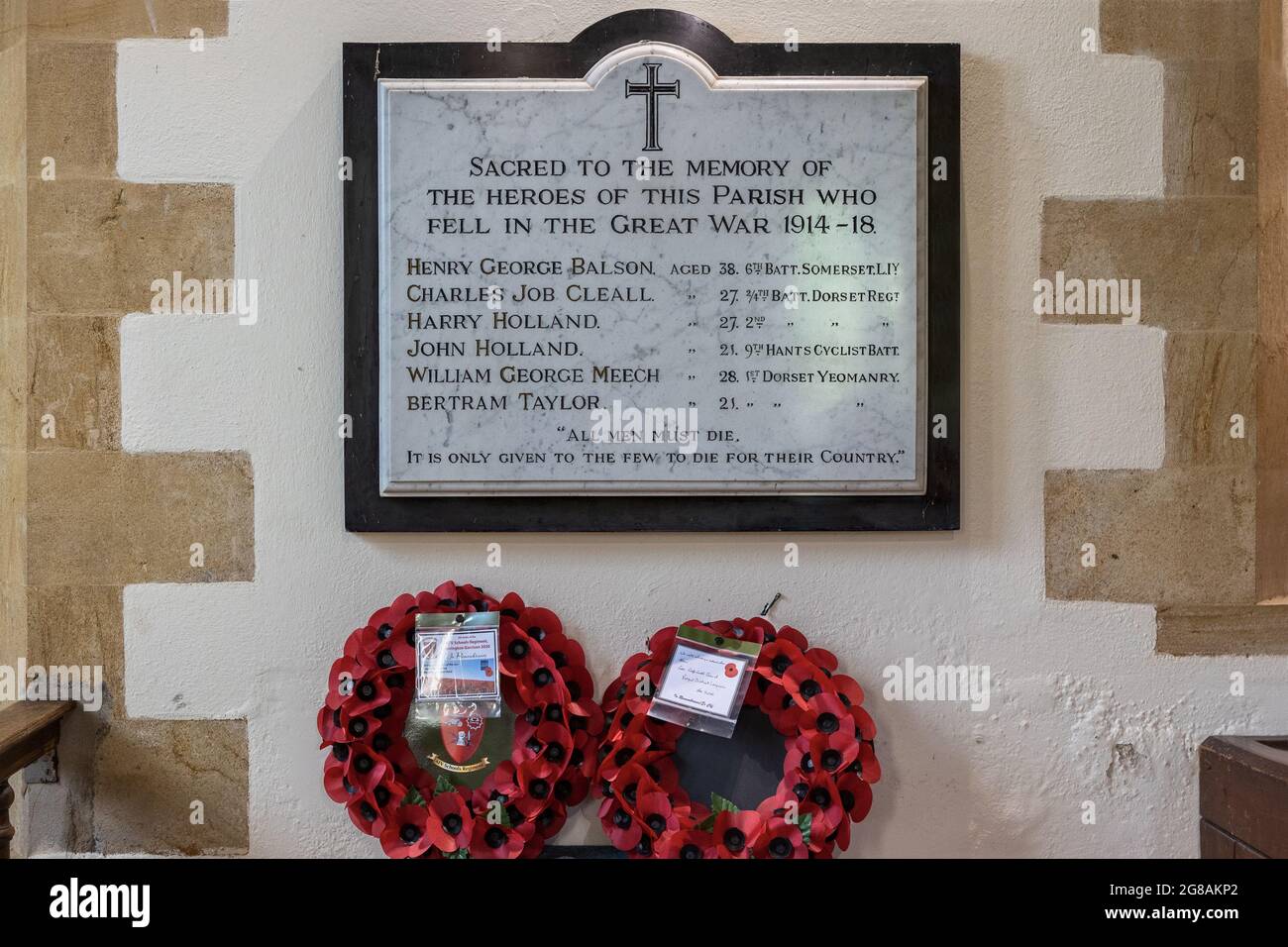 Church interior, Tyneham Village, Dorset, UK; Evacuated in Dec 1943 ...