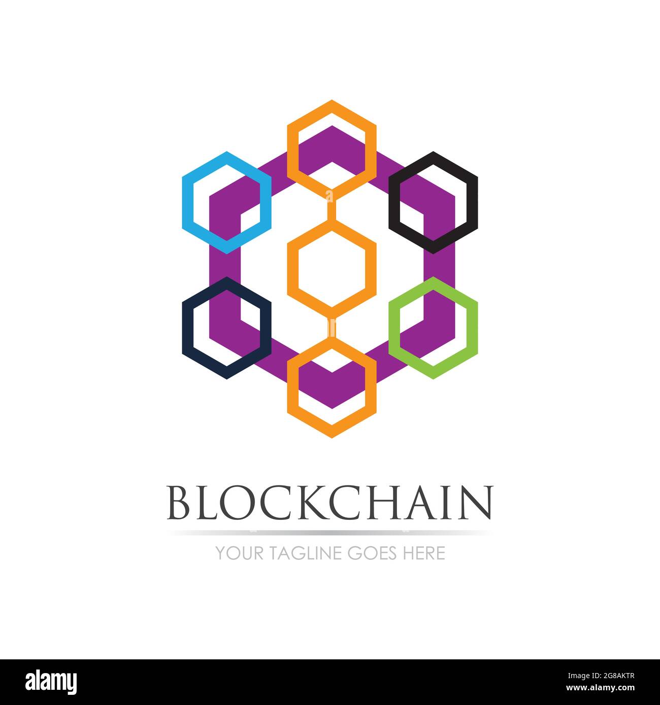 Block Chain Logo Technology Icon. Digital Vector Modern Symbol. Company ...