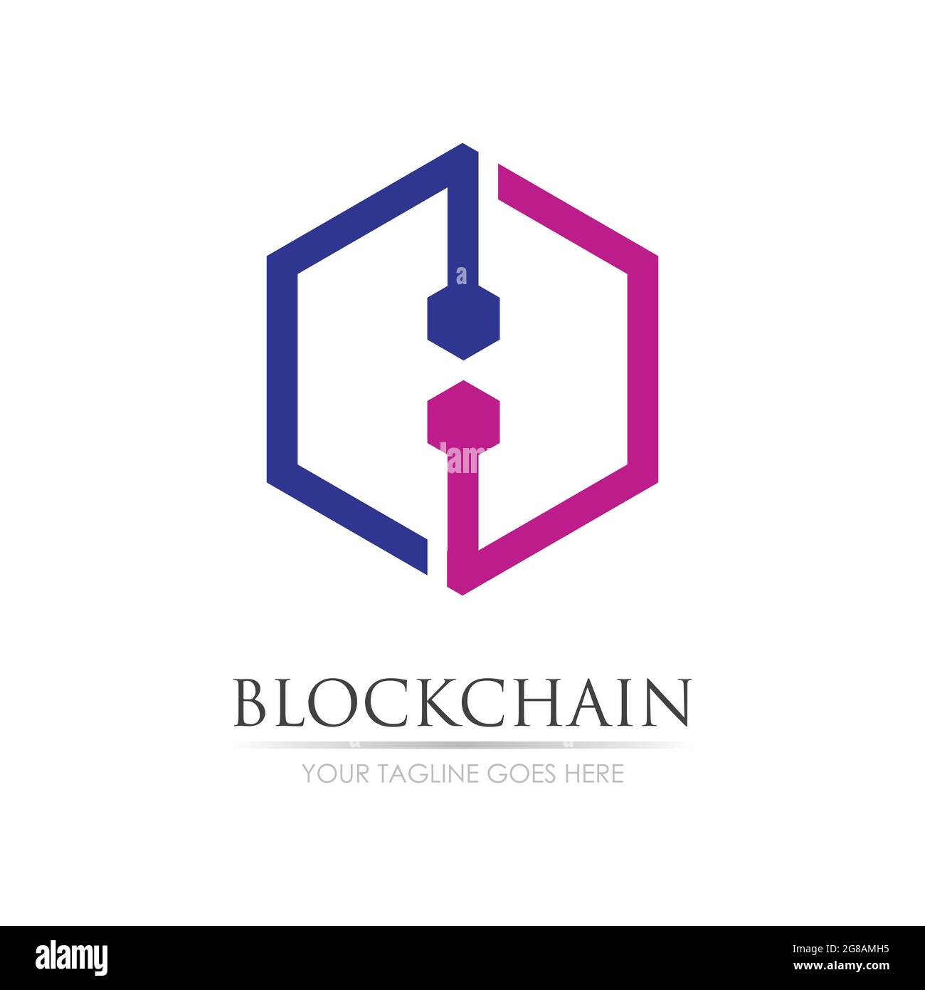 Block Chain Logo Technology Icon. Digital Vector Modern Symbol. Company ...