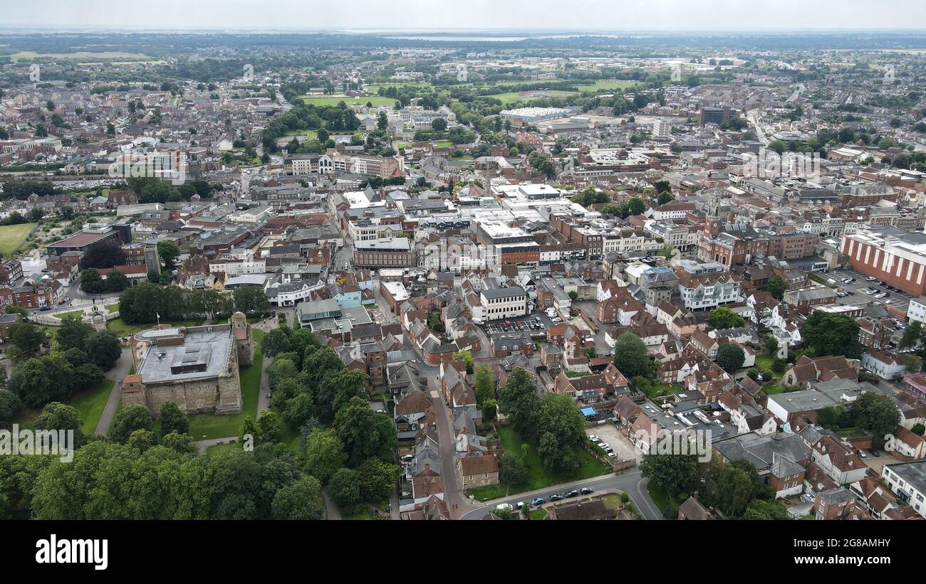 Colchester Essex UK , town centre aerial image Stock Photo - Alamy