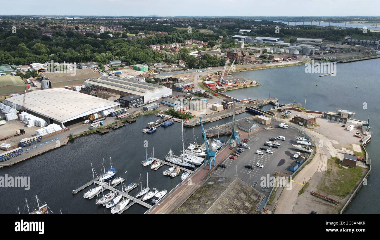 Port of Ipswich ships loading and unloading Aerial image Stock Photo ...