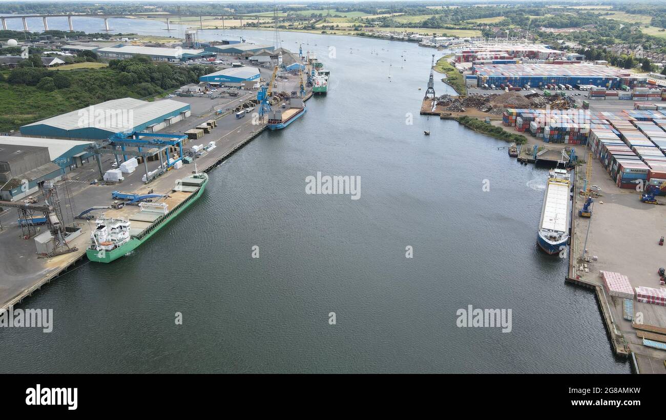 Port of Ipswich ships loading and unloading Aerial image Stock Photo ...