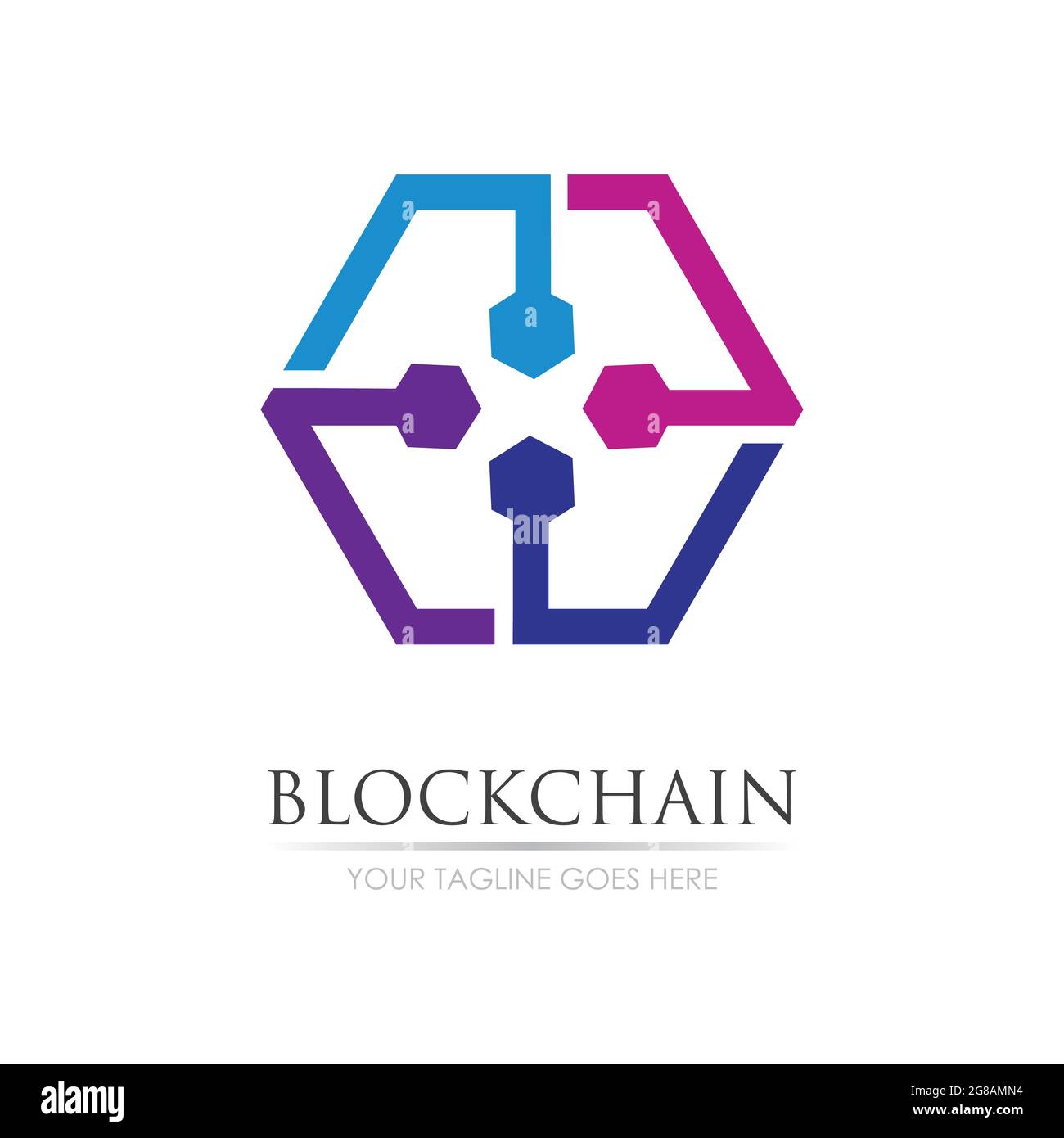 Block Chain Logo Technology Icon. Digital Vector Modern Symbol. Company ...