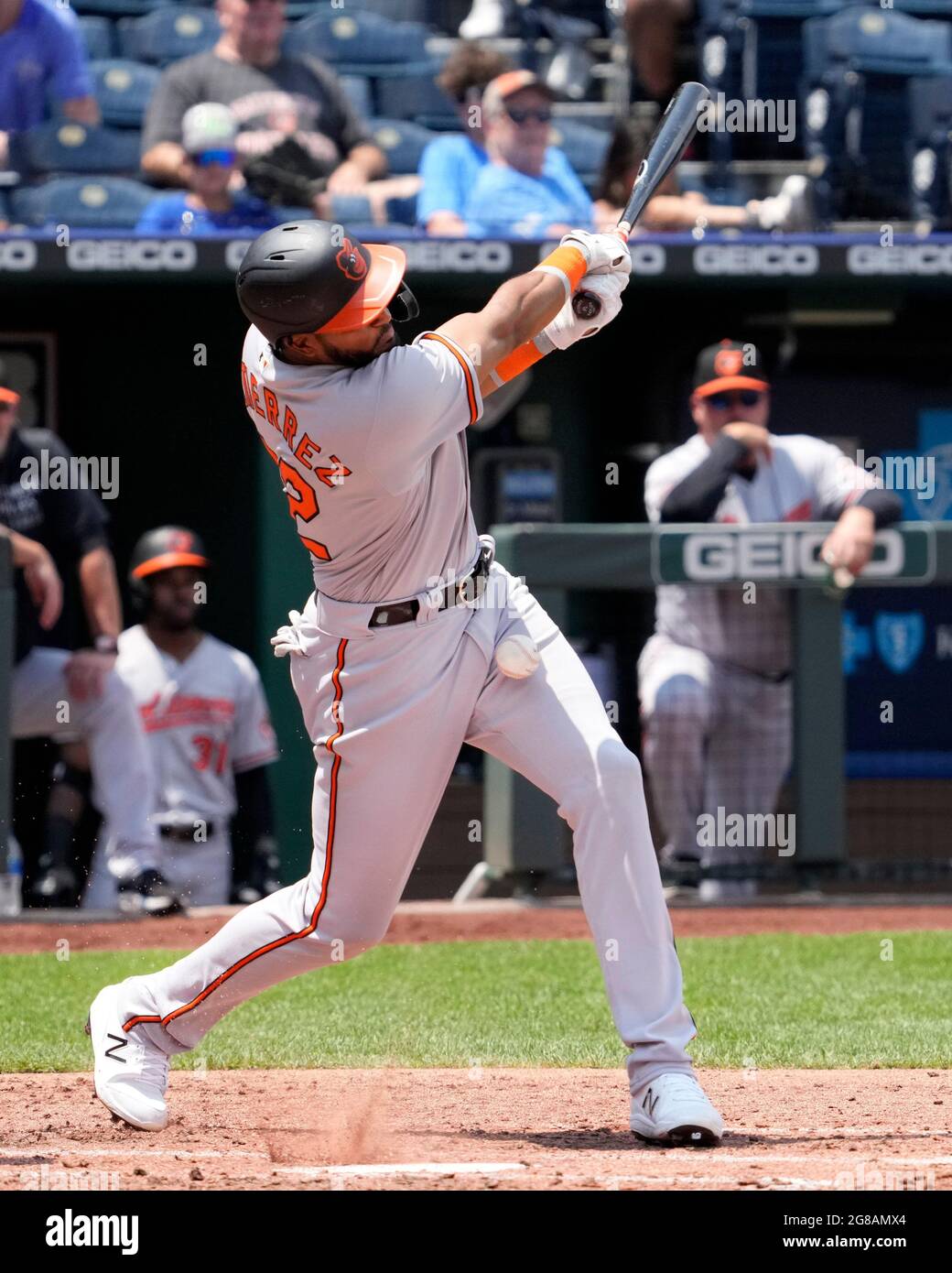 July 18, 2021: Baltimore Orioles Kelvin Gutierrez (82) demonstrates the ...