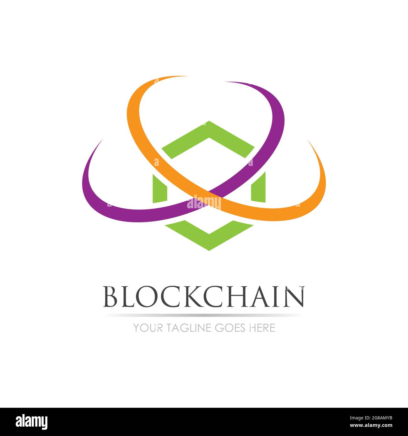 Block Chain Logo Technology Icon. Digital Vector Modern Symbol. Company ...