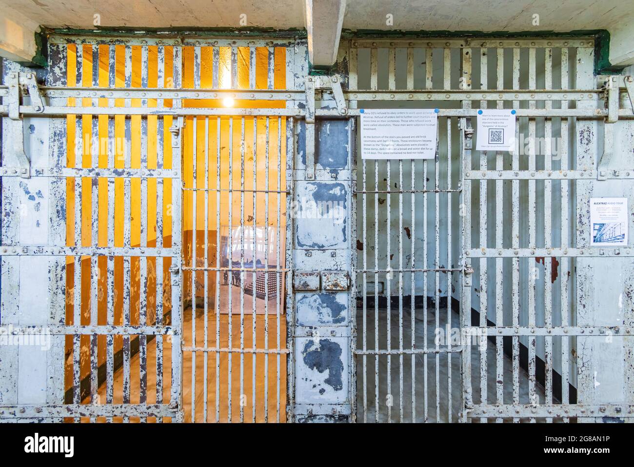 Interior view of the cell house of Alcatraz island at California Stock ...