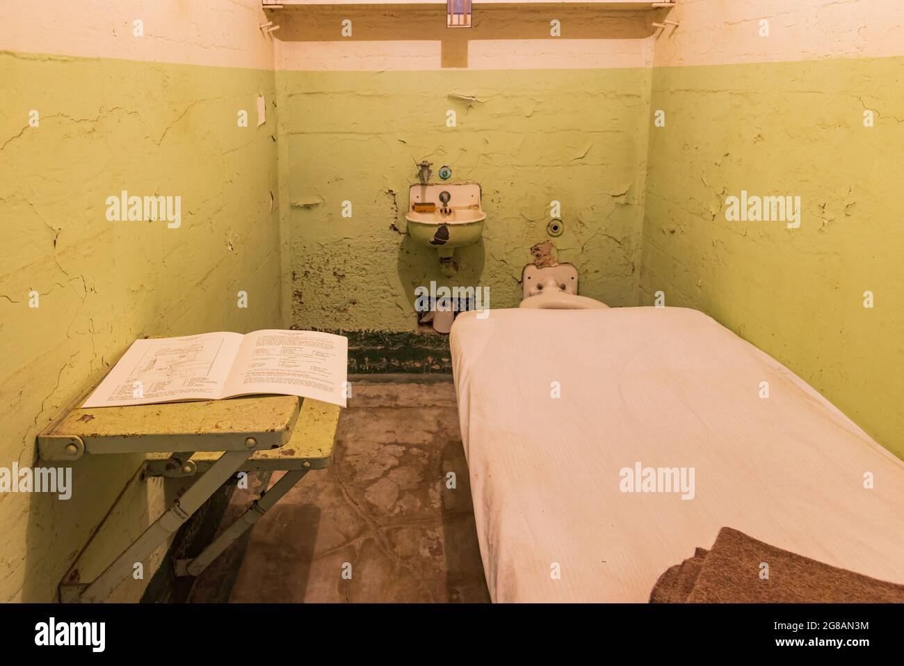 Interior view of the cell house of Alcatraz island at California Stock ...