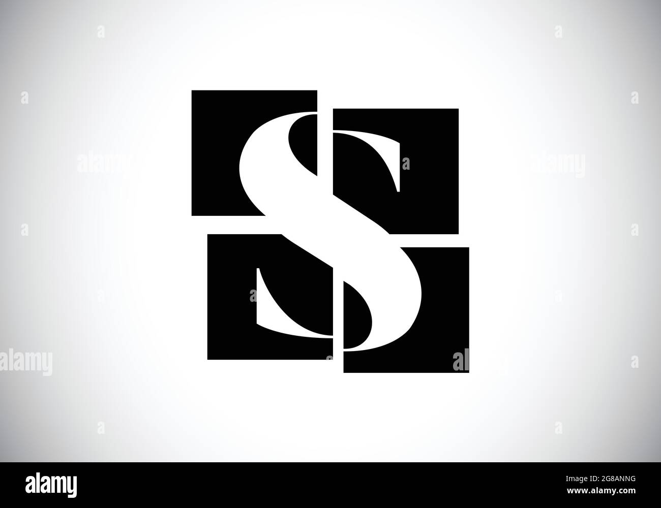 Initial S monogram letter alphabet made of four squares. Font emblem ...