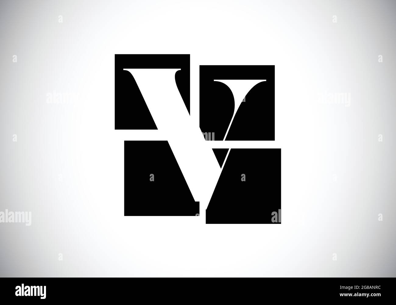 Initial V monogram letter alphabet made of four squares. Font emblem ...