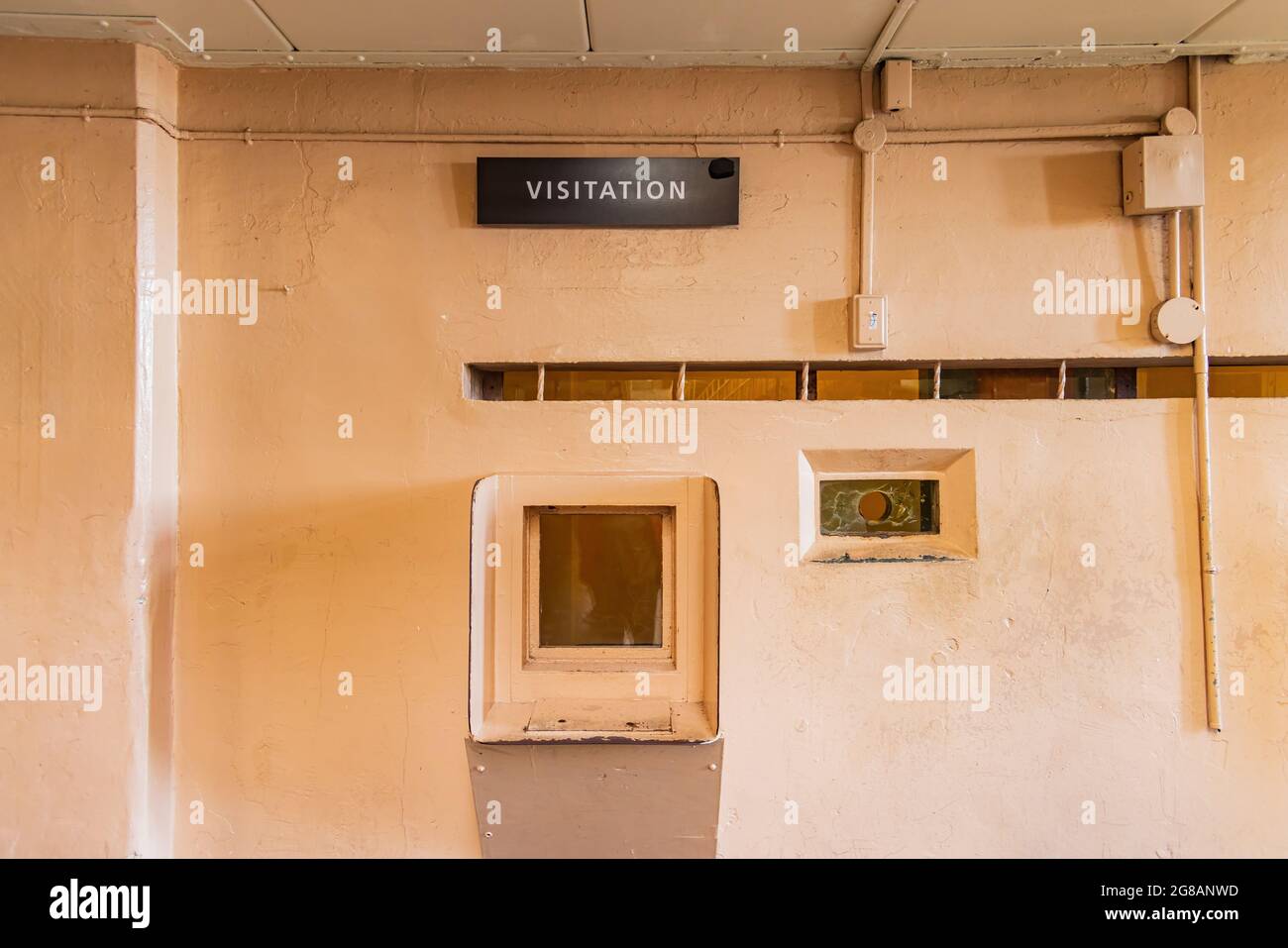 Interior view of the cell house of Alcatraz island at California Stock ...