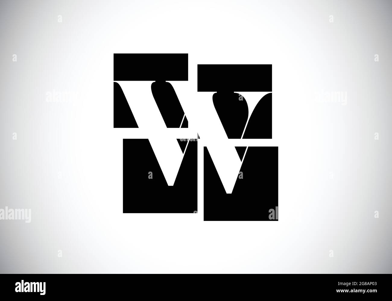 Initial W monogram letter alphabet made of four squares. Font emblem ...