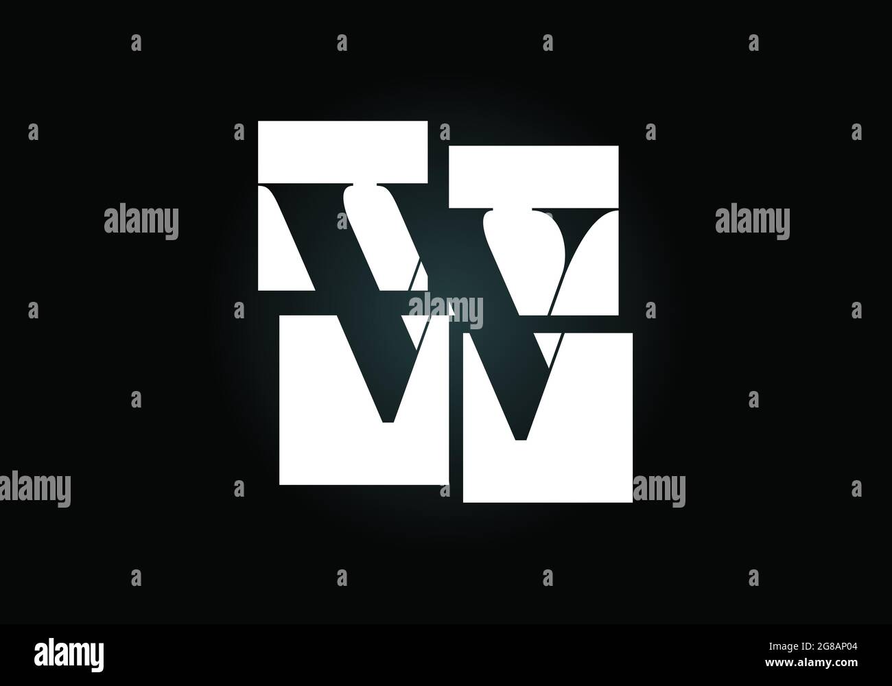 Initial W monogram letter alphabet made of four squares. Font emblem ...