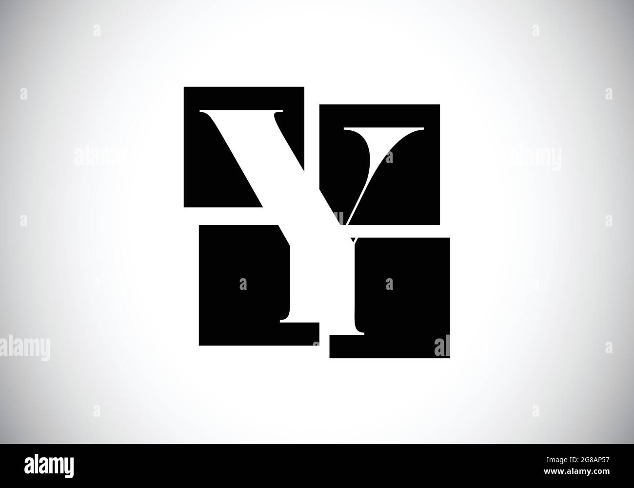 Initial Y monogram letter alphabet made of four squares. Font emblem ...