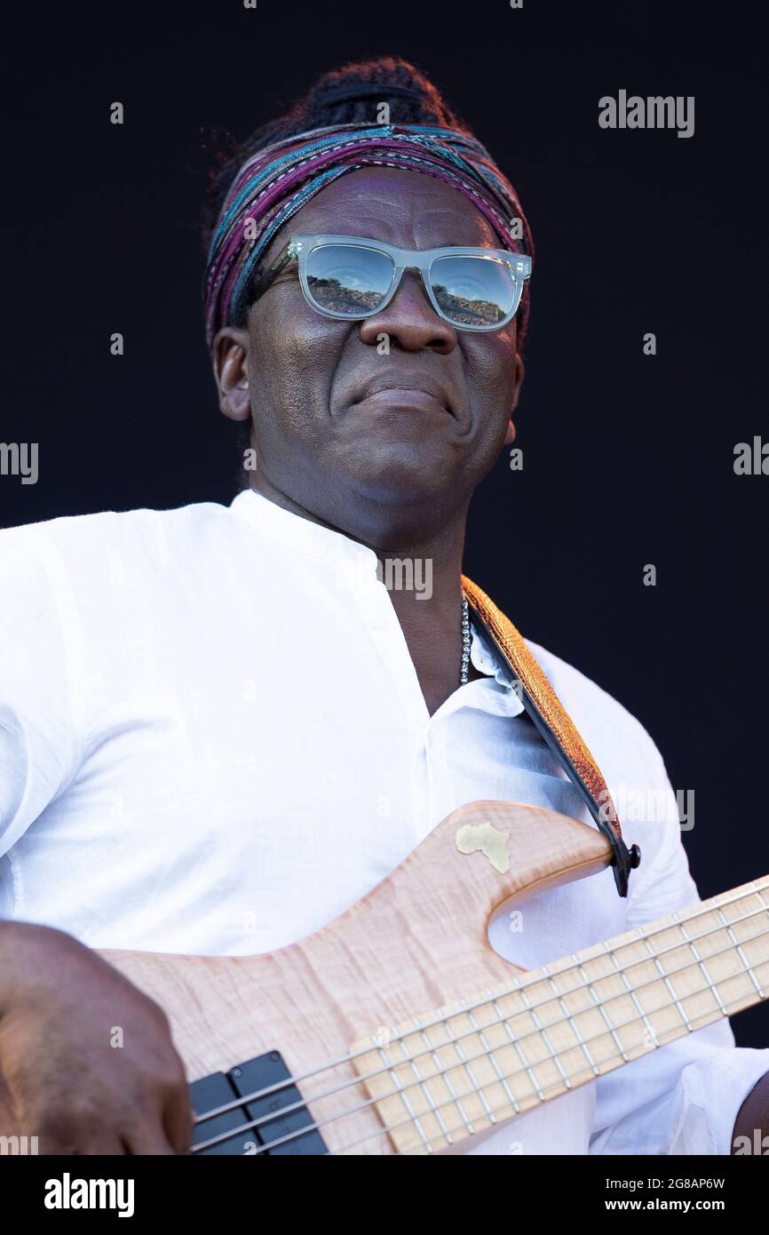 Richard Bona of band Richard Bona & Alfredo Rodríguez Trio performs ...