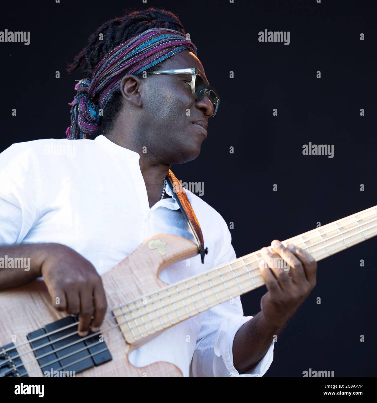 Richard Bona of band Richard Bona & Alfredo Rodríguez Trio performs ...