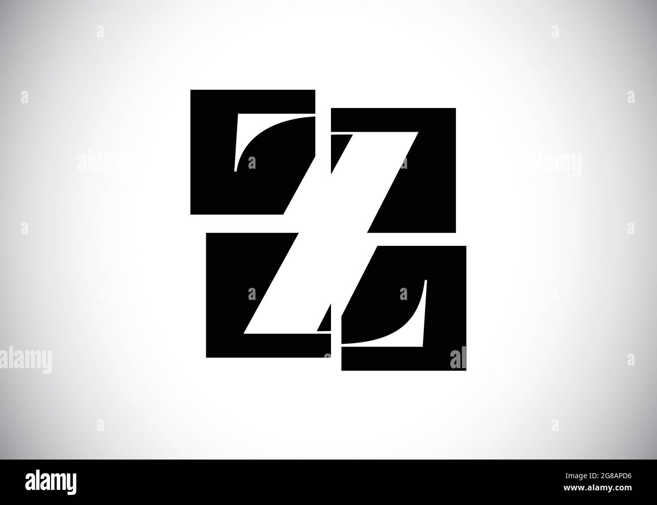 Initial Z monogram letter alphabet made of four squares. Font emblem ...