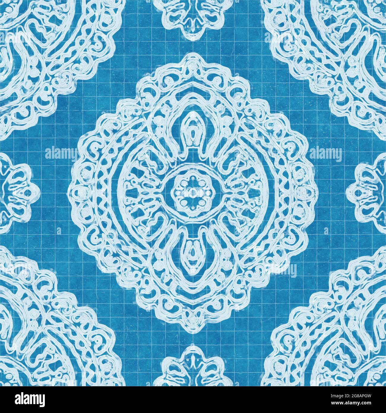 Seamless bright blue blueprint pattern for textile and print Stock ...