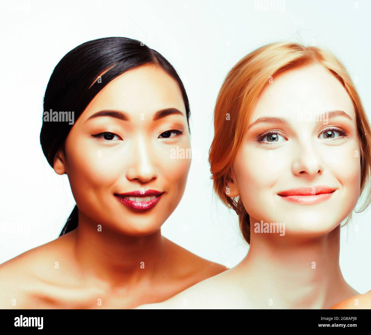 different nation woman: african-american, caucasian, asian together ...