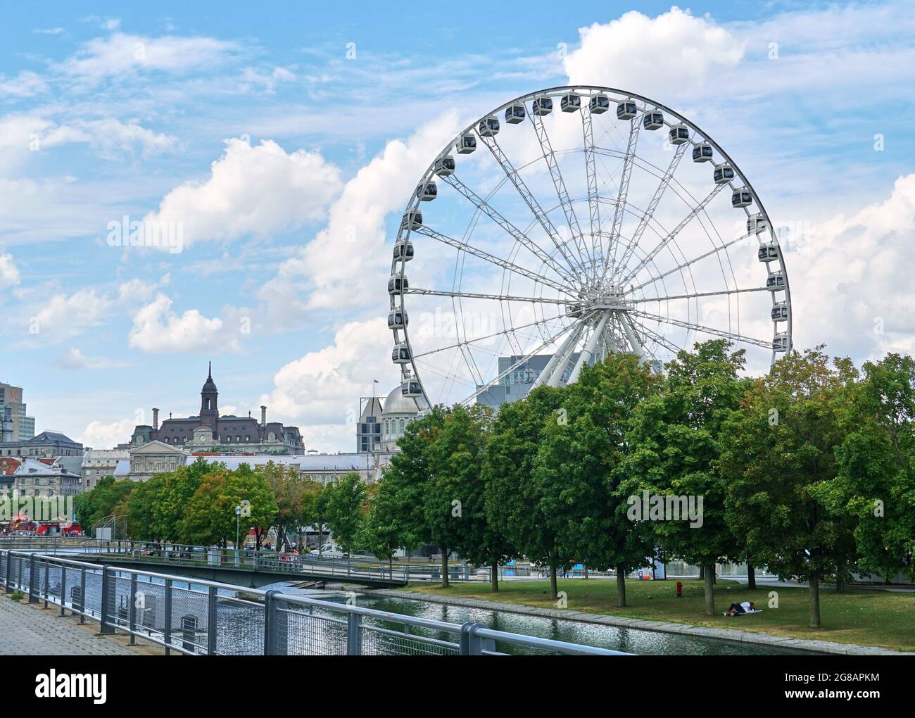 Canada, Montreal - July 11, 2021: Scenic view of ferris wheel La Grande ...