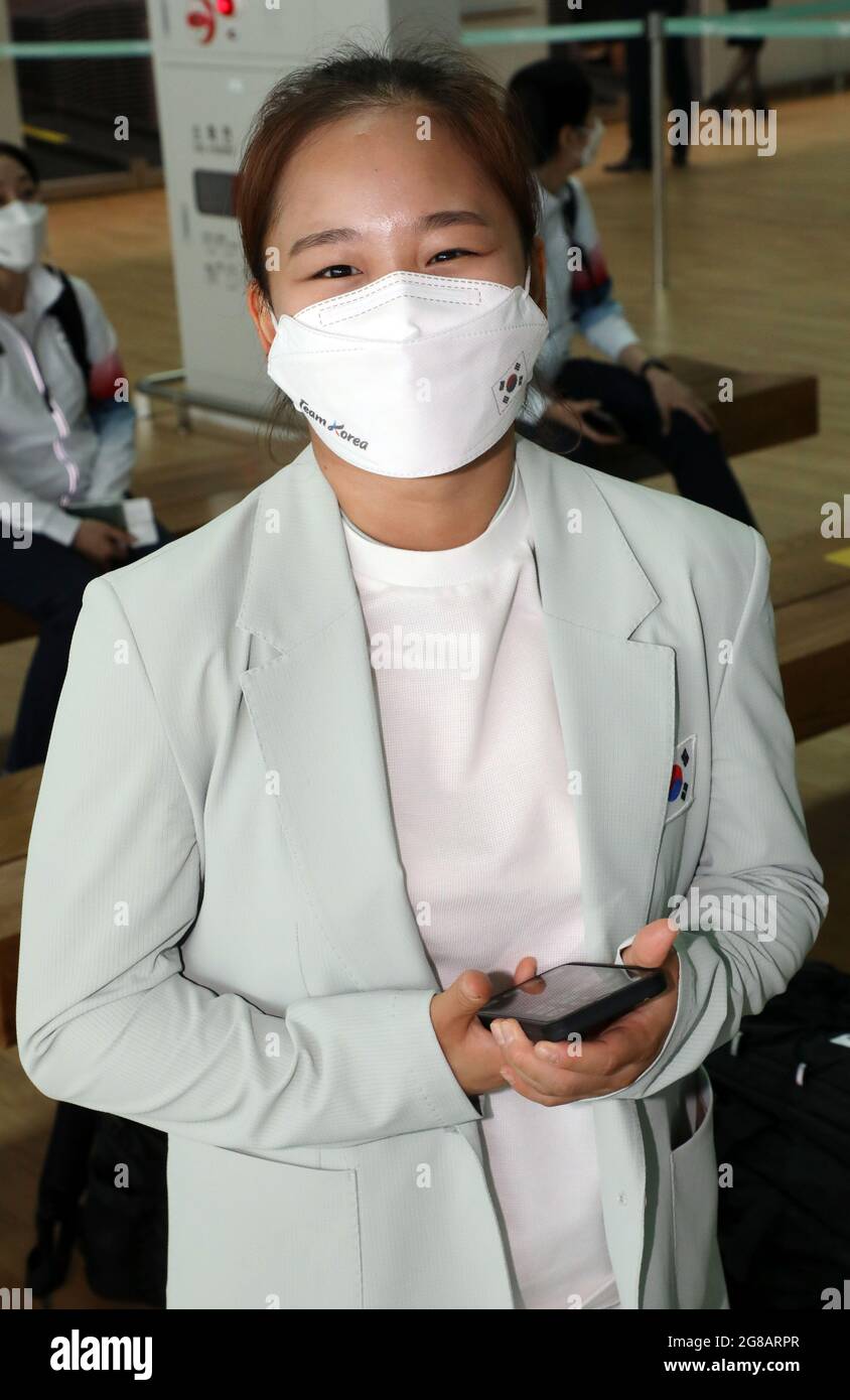 19th July, 2021. Artistic gymnast Yeo Seo-jeong leaves for Tokyo ...