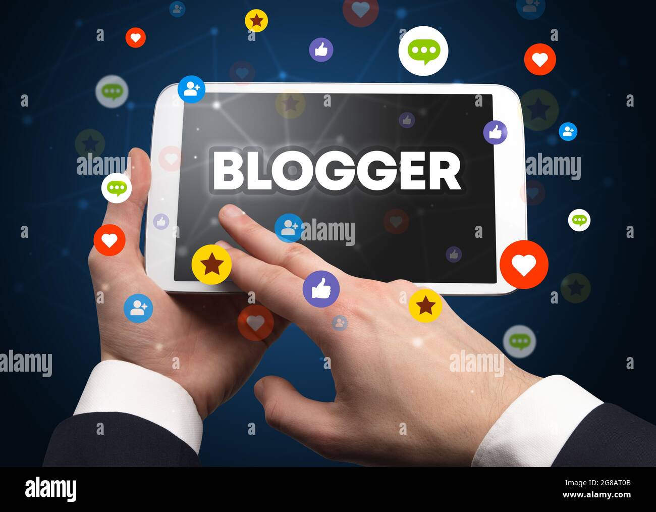 Close-up of a touchscreen, social media concept Stock Photo - Alamy