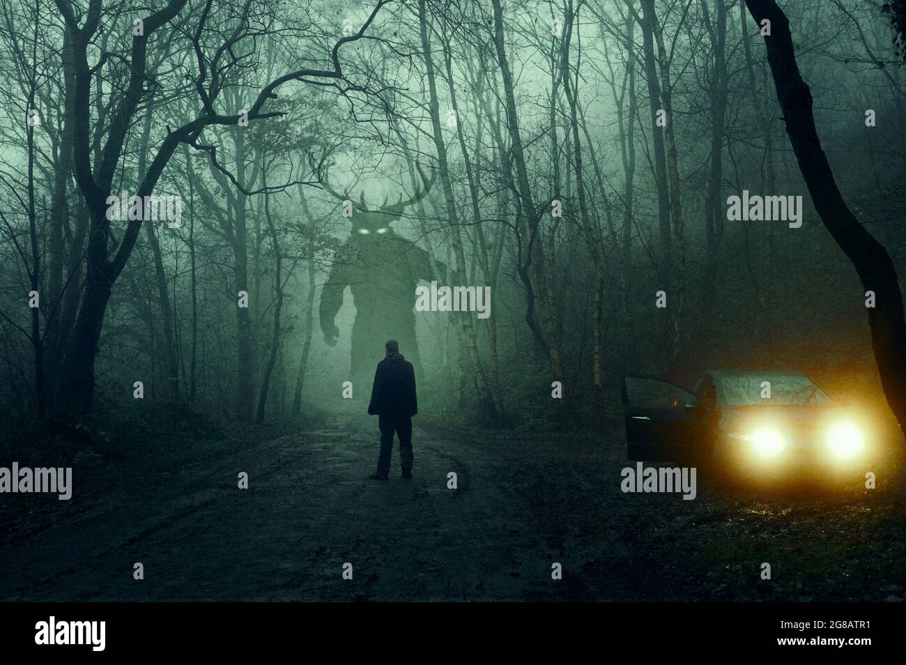 Scary man car night hi-res stock photography and images - Alamy
