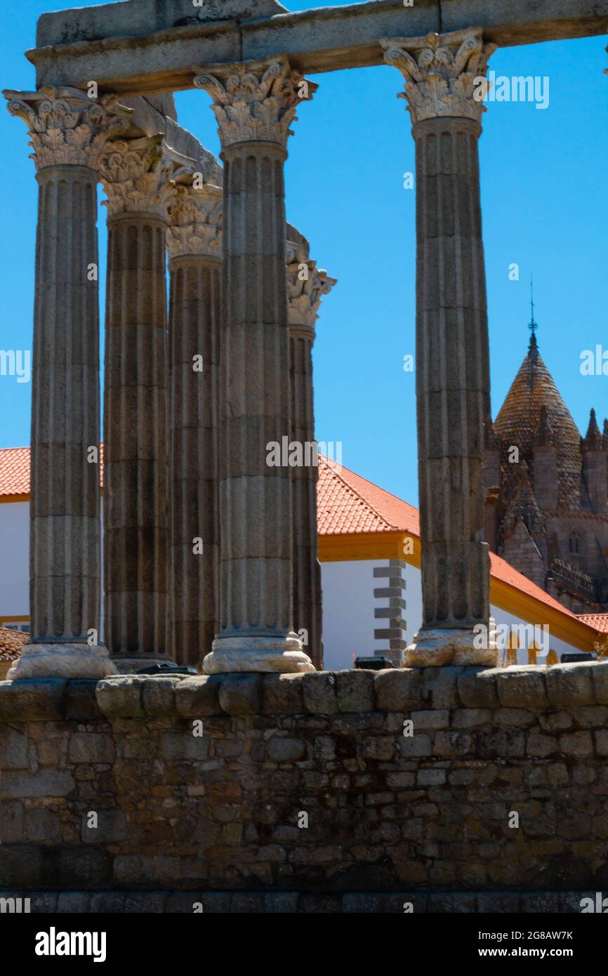 Evora, Portugal: 09/06/2021: Ancient roman temple of Diana in the old ...