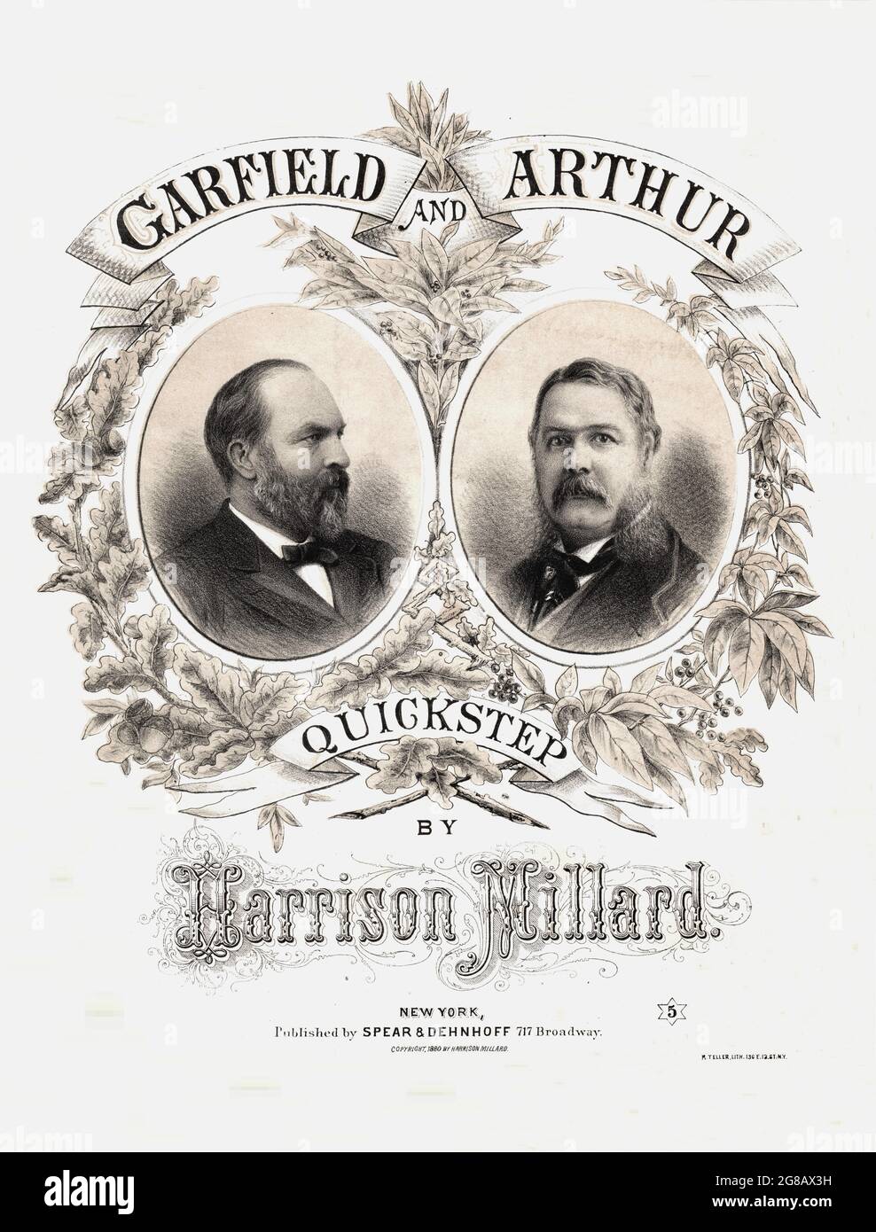 Garfield and Arthur Quickstep, 1880 residential election campaign sheet ...