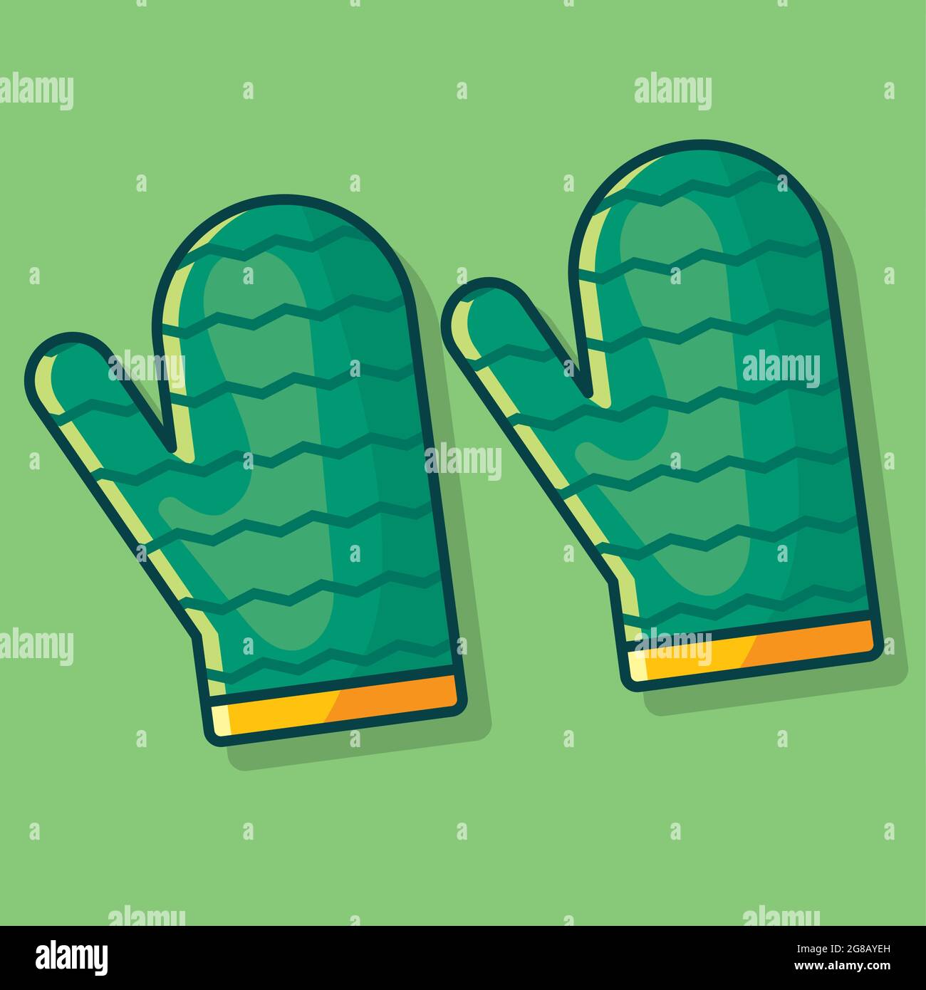 oven mitten isolated vector illustration in flat style Stock Vector ...