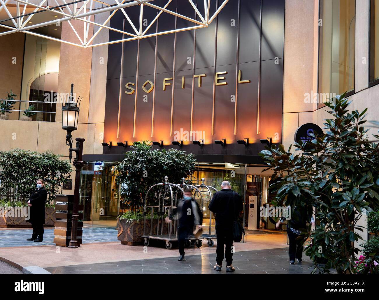 Collins st,Melbourne, Victoria, Australia, Sofitel hotel, facade Stock ...