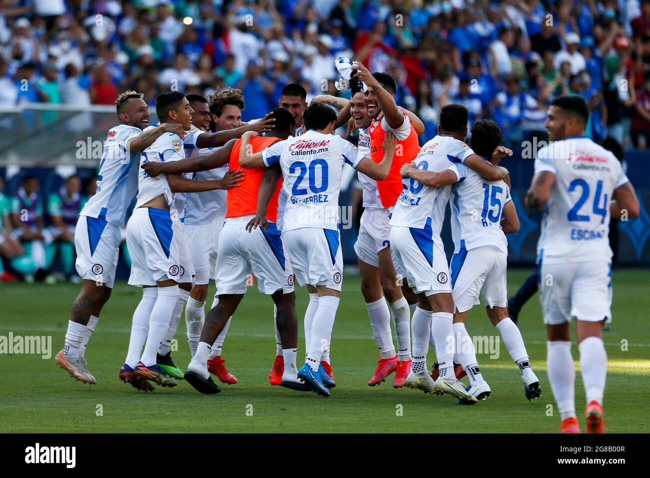 Carson, California, USA. 18th July, 2021. Cruz Azul players celebrate ...